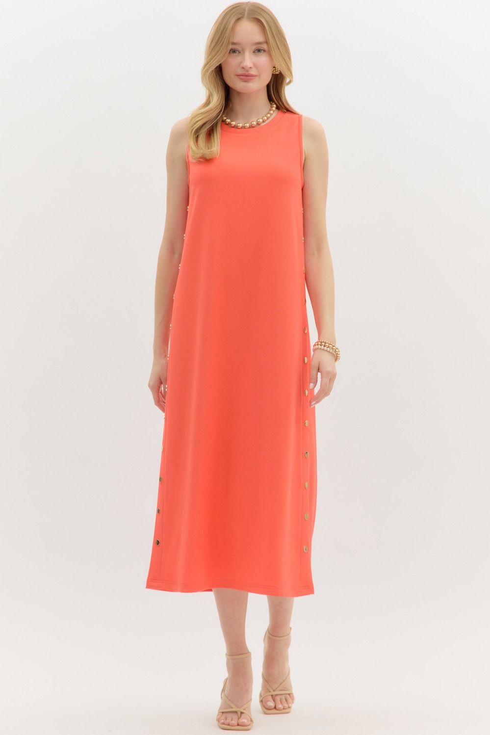 Gold Accent Midi Dress – Whimsical Mimsy