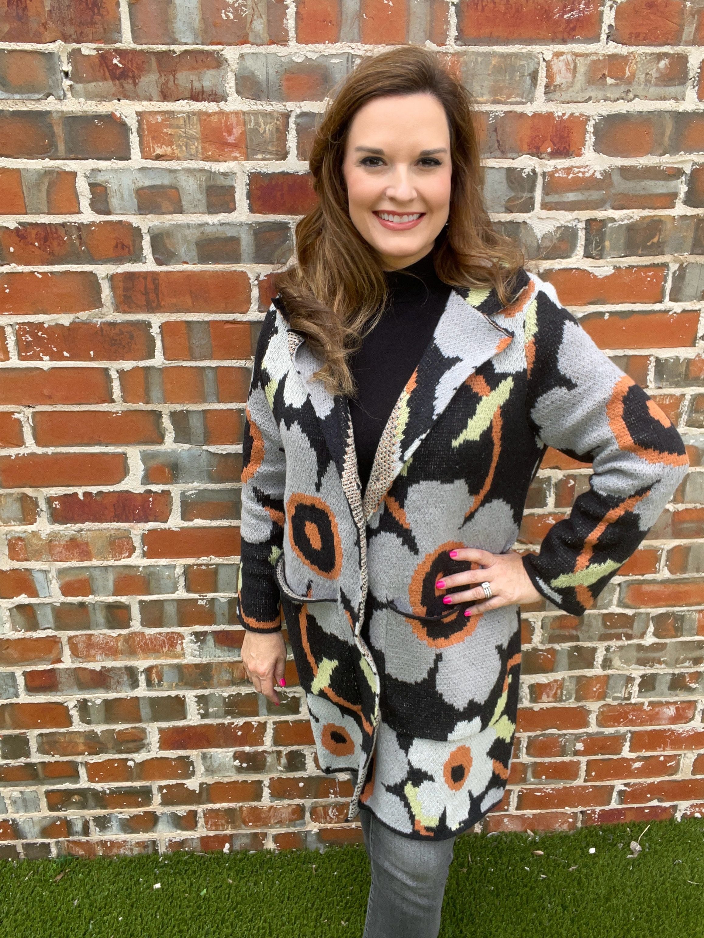 Black Floral Button Down Cardigan – Whimsical Mimsy Boutique